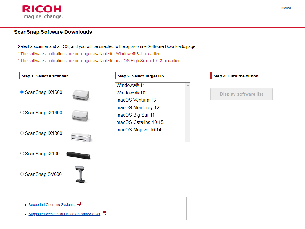Drivers da linha de Scanners Profissionais Fujitsu ScanSnap- Main Service
