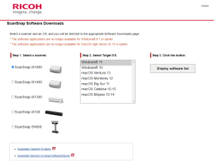 Drivers da linha de Scanners Profissionais Fujitsu ScanSnap- Main Service